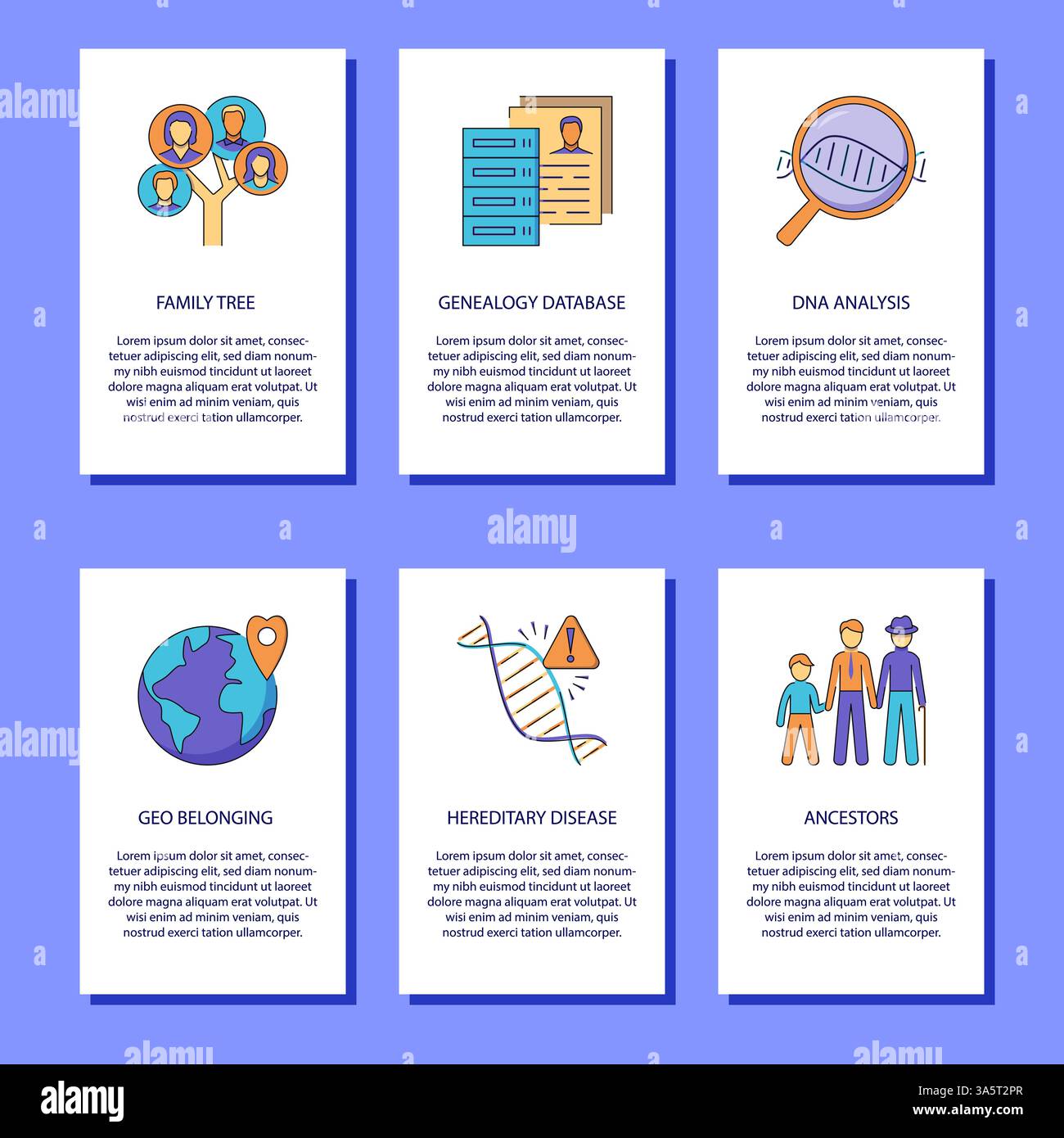 Family history and inheritance banner template with place for text ...