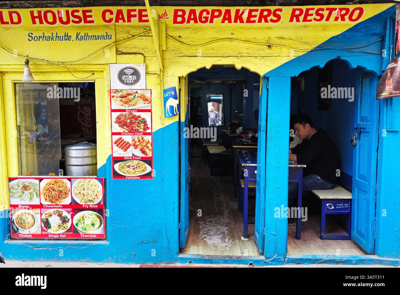 The Old House Cafe in the Thamel area in Kathmandu, Nepal Stock Photo ...