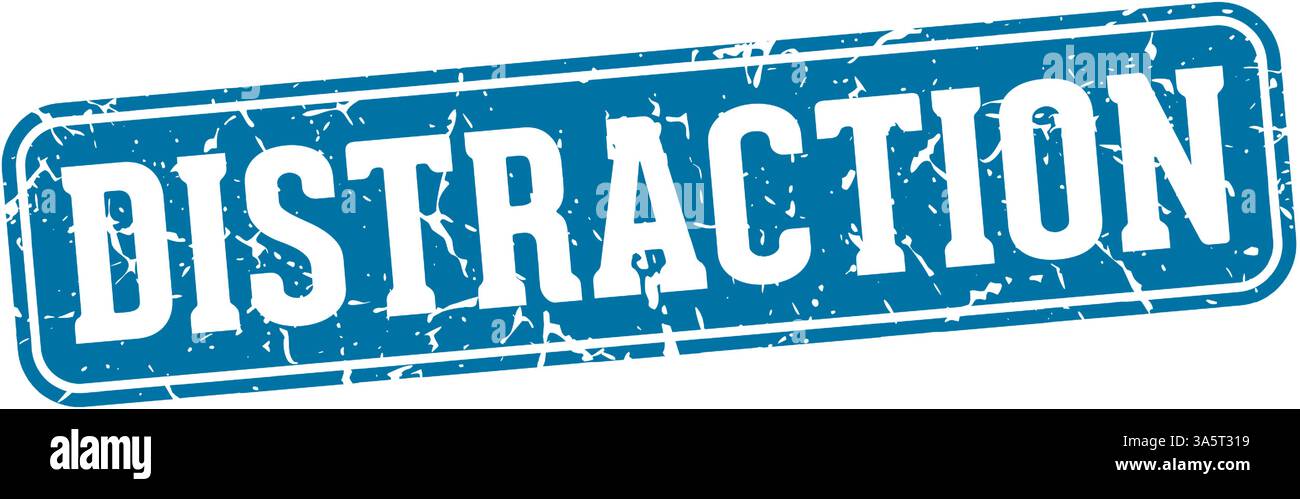 distraction stamp. distraction rectangular sign isolated on transparent ...