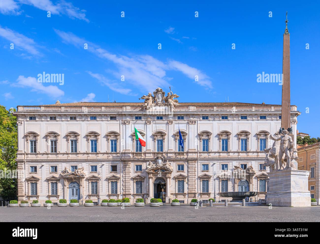 View of the Palazzo della Consulta, a late Baroque palace in Rome, with ...