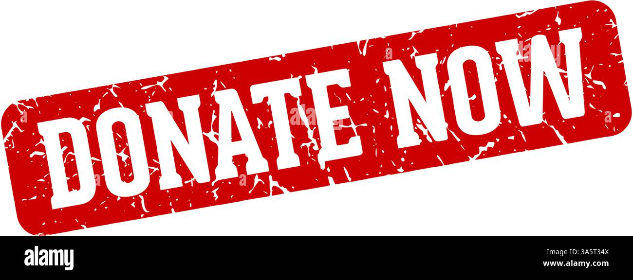 donate now stamp. donate now rectangular sign isolated on transparent ...