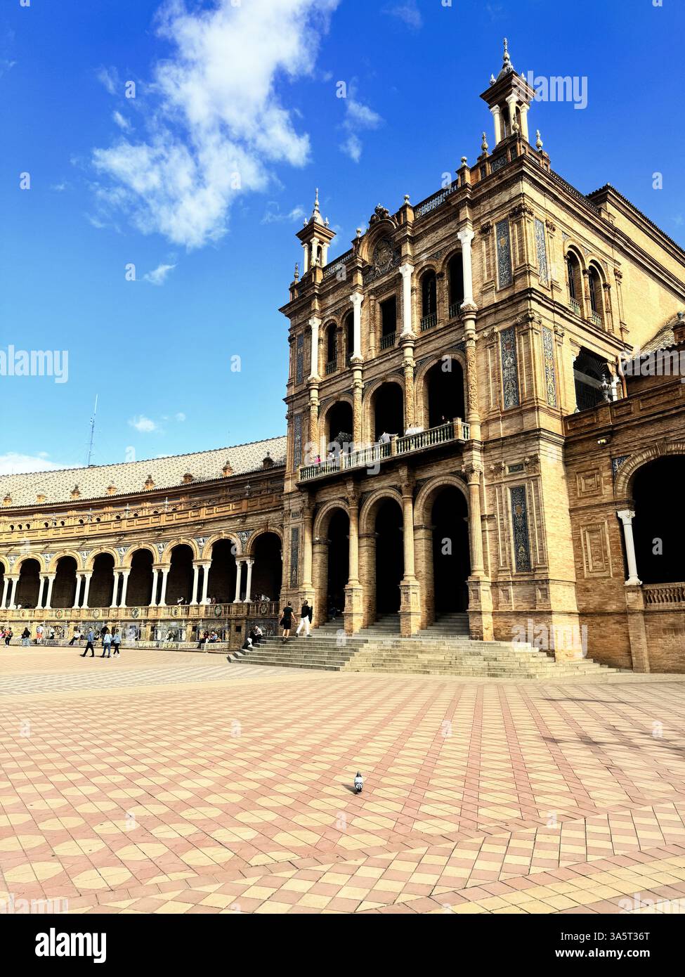 Seville, Spain - November 05, 2023: A scenic view of Plaza de Espana ...