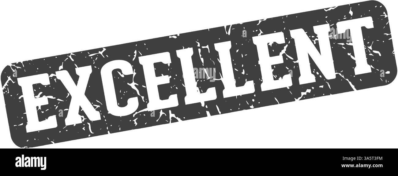 excellent stamp. excellent rectangular sign isolated on transparent ...