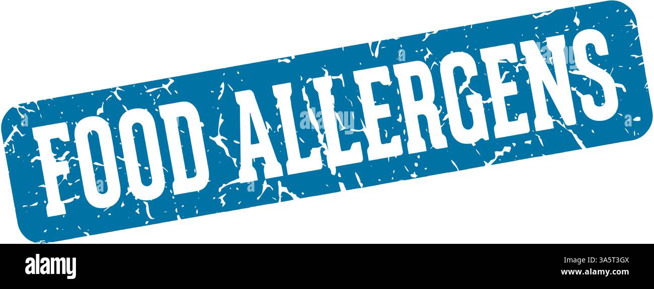 food allergens stamp. food allergens rectangular sign isolated on ...