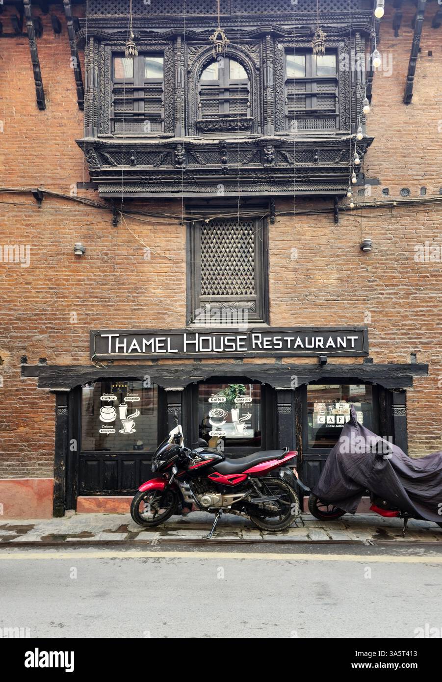 The Thamel House restaurant located in an old Newari house in the ...