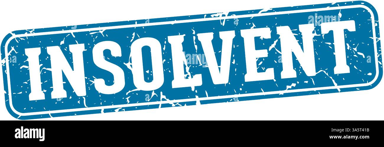 insolvent stamp. insolvent rectangular sign isolated on transparent ...