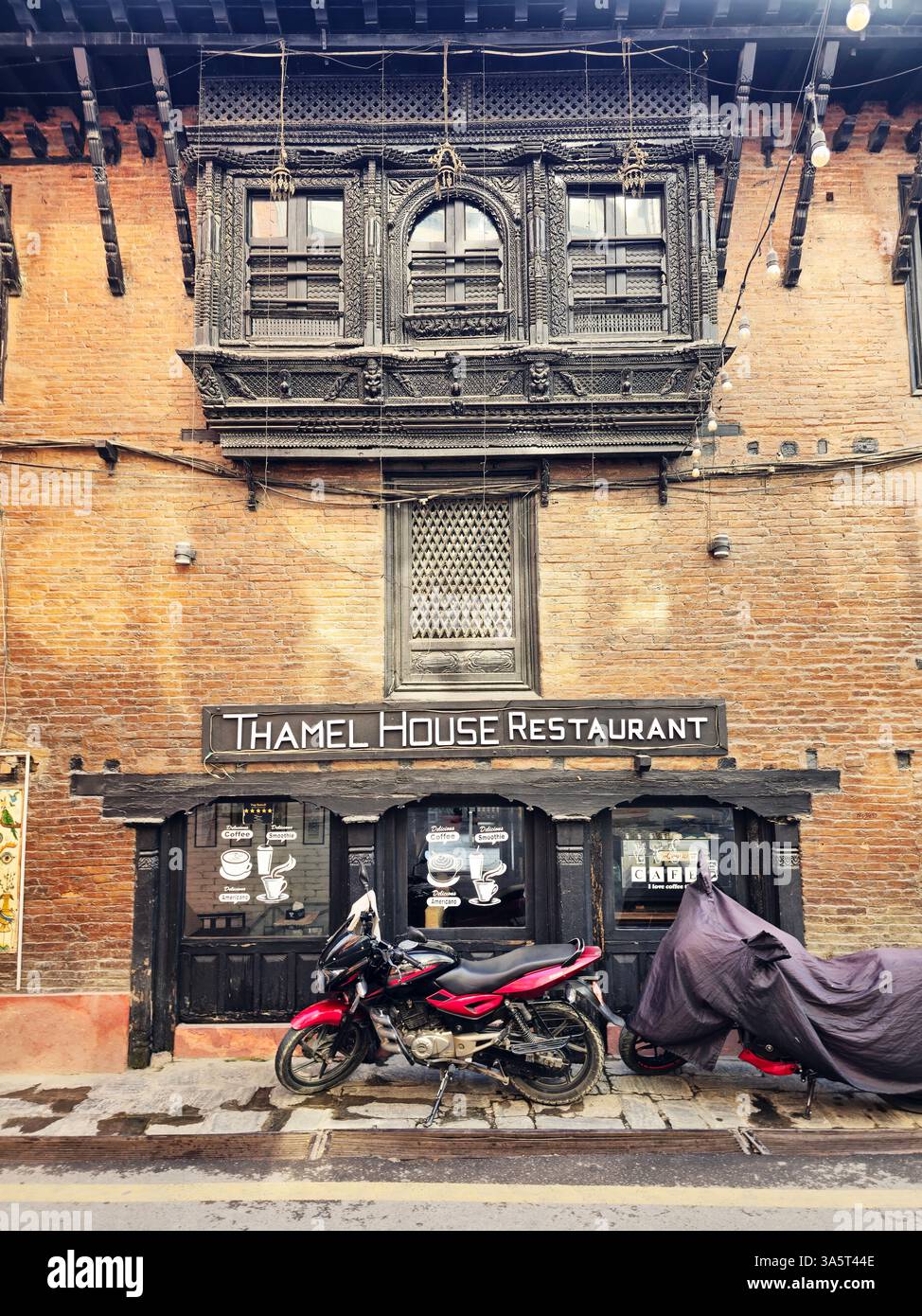 The Thamel House restaurant located in an old Newari house in the ...