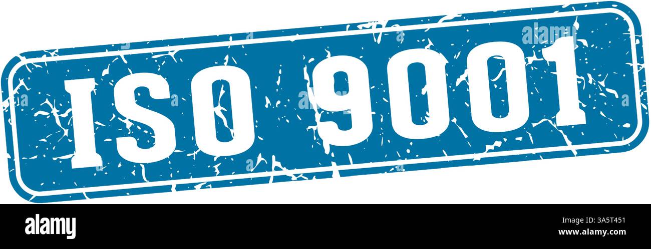 iso 9001 stamp. iso 9001 rectangular sign isolated on transparent ...