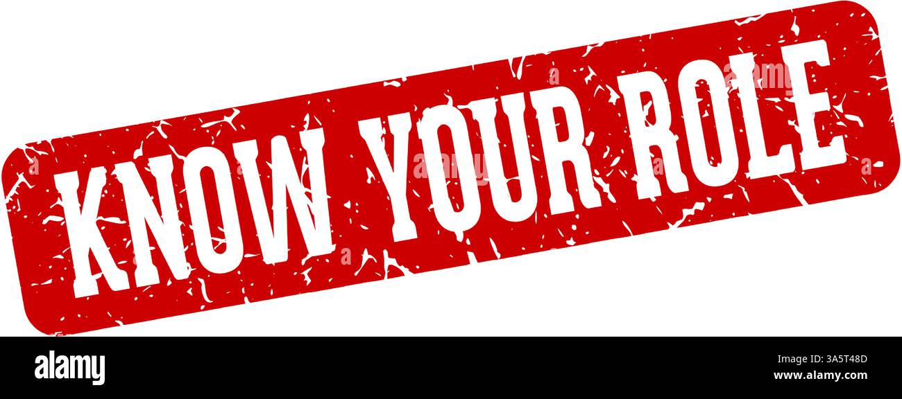 know your role stamp. know your role rectangular sign isolated on ...