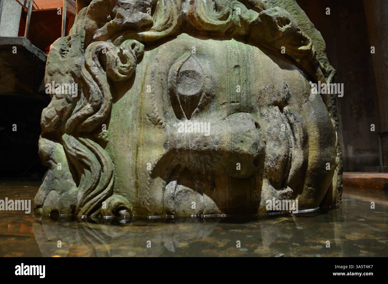 Gorgon Medusa head in underground Basilica Cistern the largest ancient ...