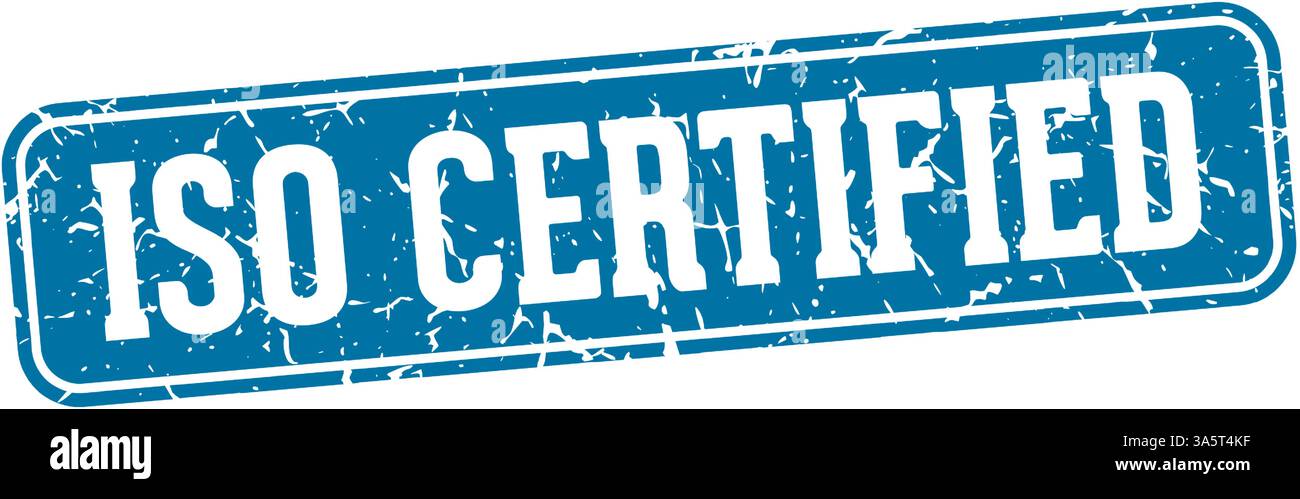 iso certified stamp. iso certified rectangular sign isolated on ...