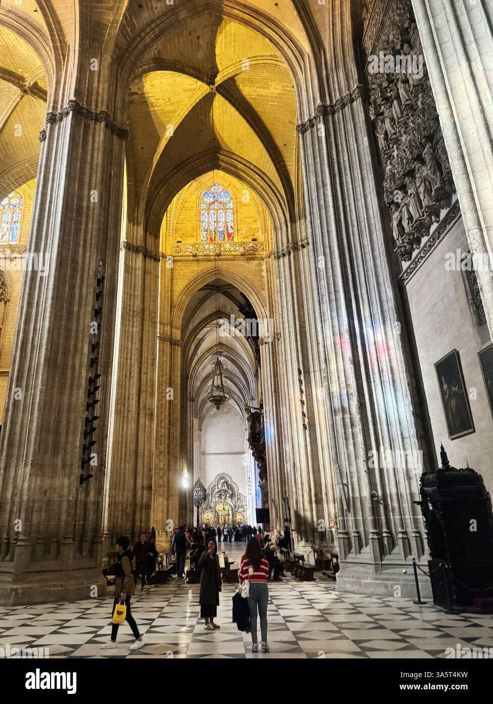 Seville, Spain - November 05, 2023: Tourist view of Seville Cathedral ...
