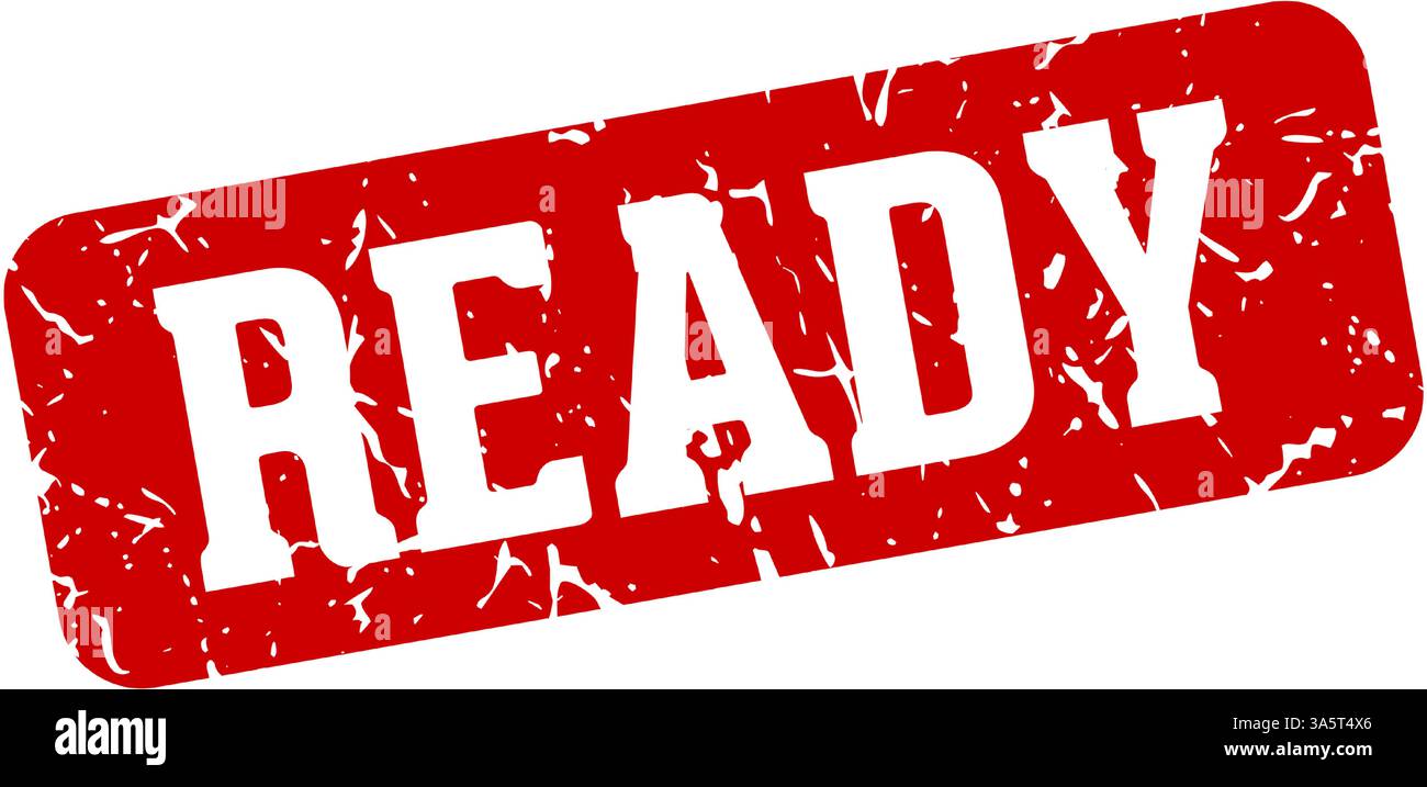 ready stamp. ready rectangular sign isolated on transparent background ...
