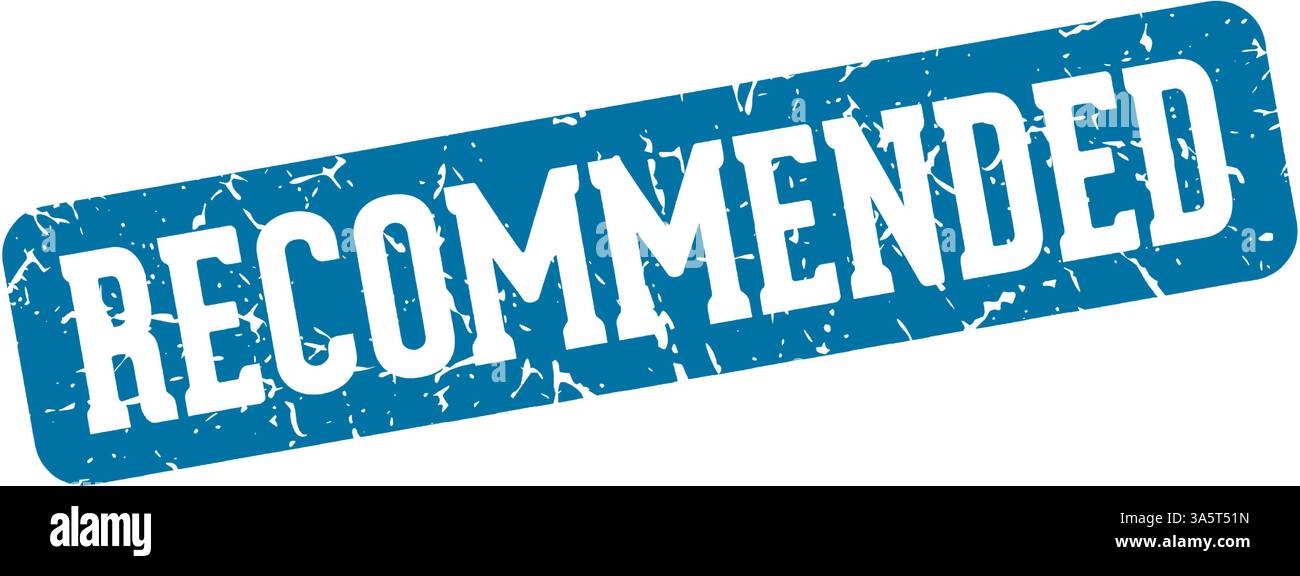 recommended stamp. recommended rectangular sign isolated on transparent ...