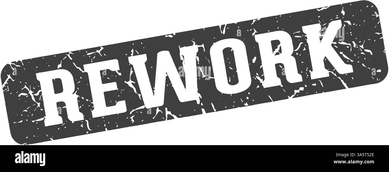 rework stamp. rework rectangular sign isolated on transparent ...