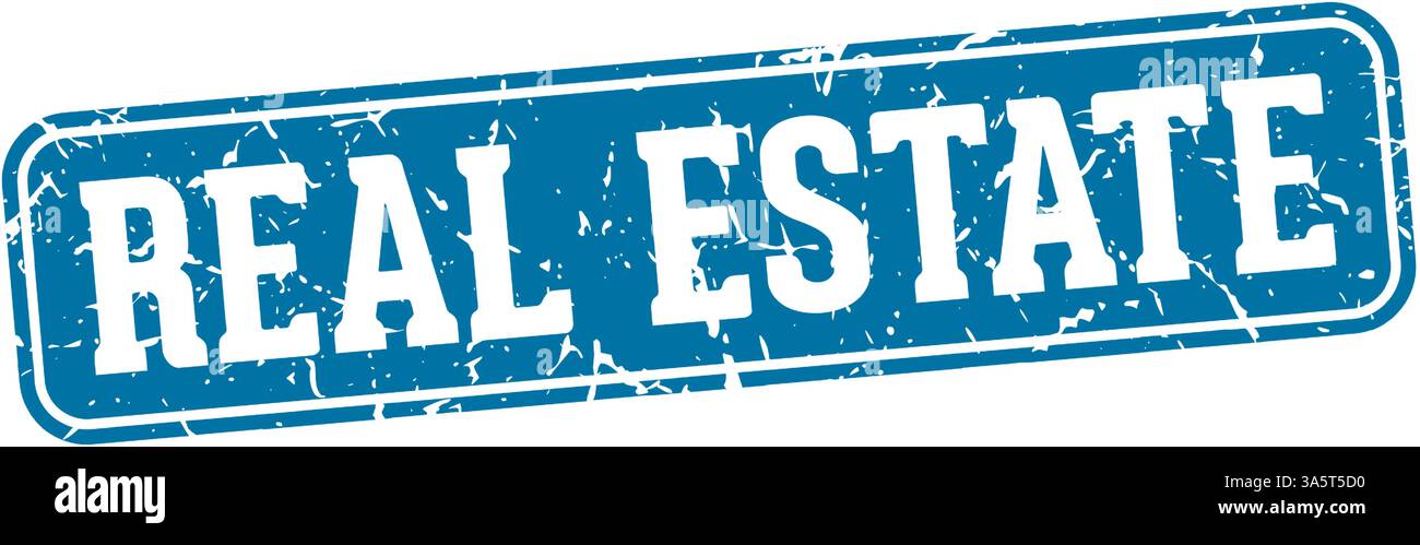 real estate stamp. real estate rectangular sign isolated on transparent ...