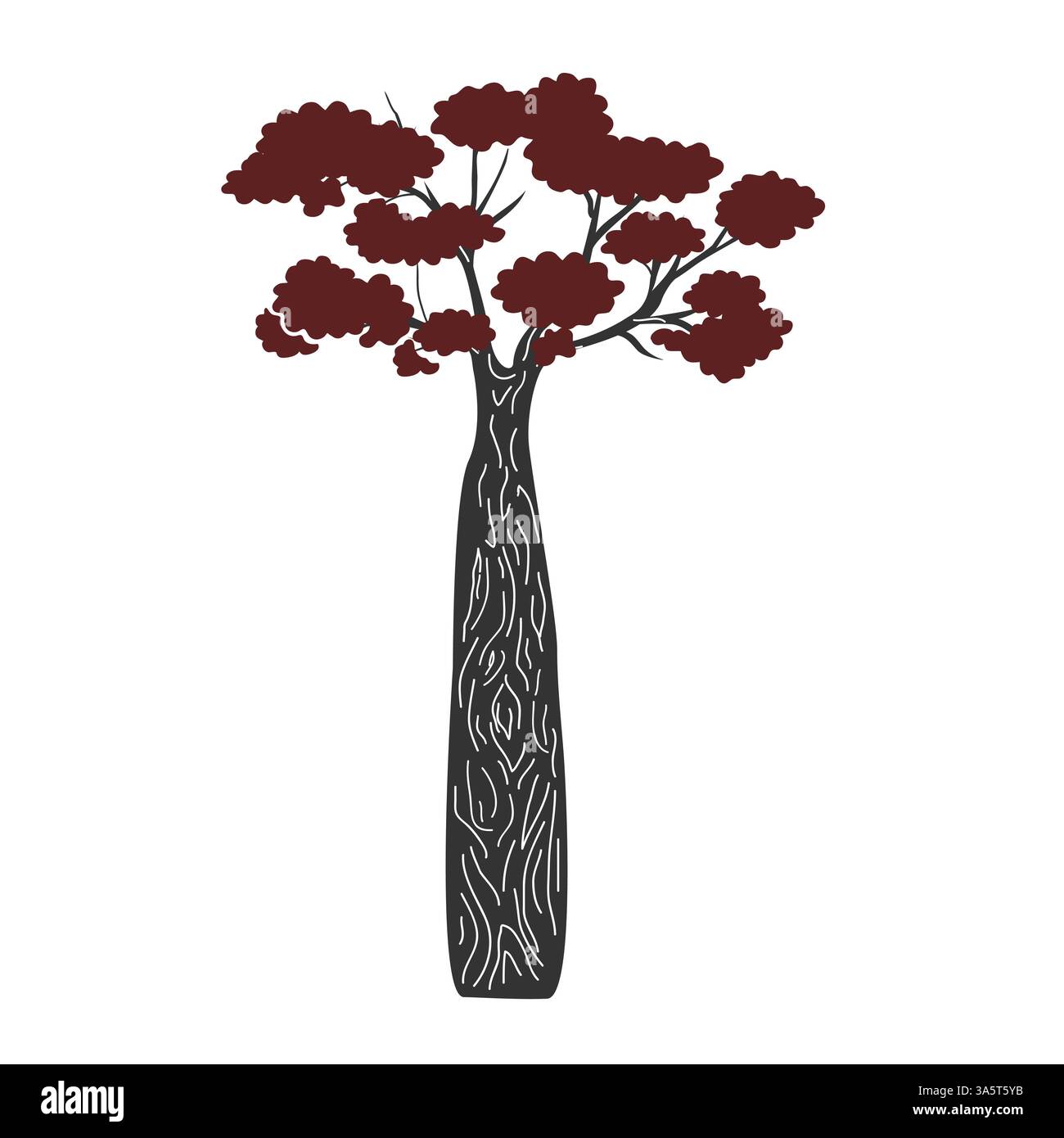 Baobab tree stylized isolated illustration. Vector drawing Stock Vector ...