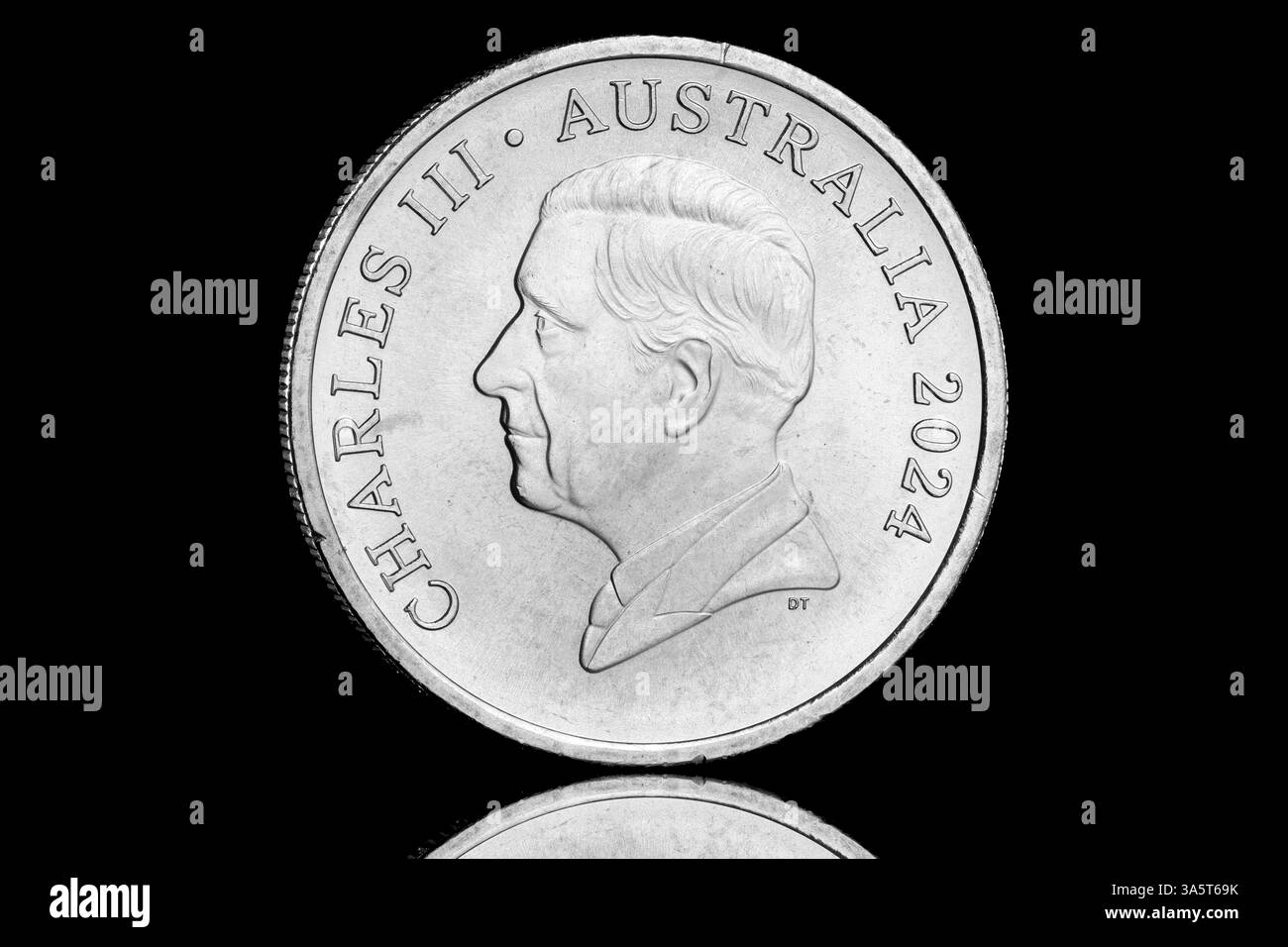 The first King Charles III Australian 10 Cents coin. The portrait of ...
