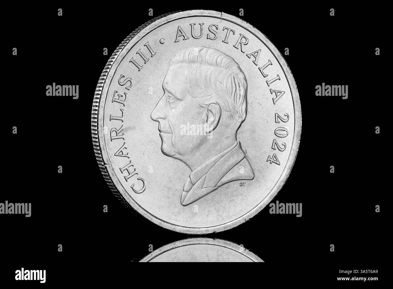 The first King Charles III Australian 10 Cents coin. The portrait of ...