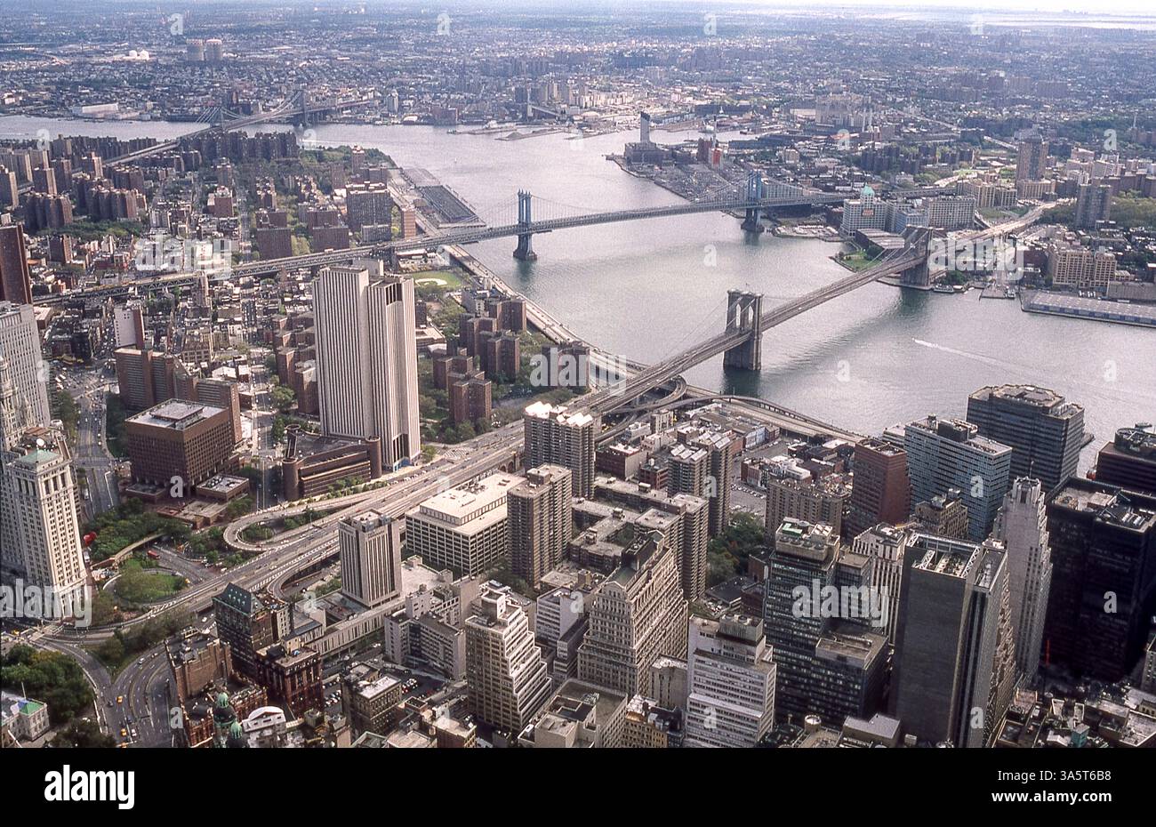 View from the top of the World Trade Center across the East River ...