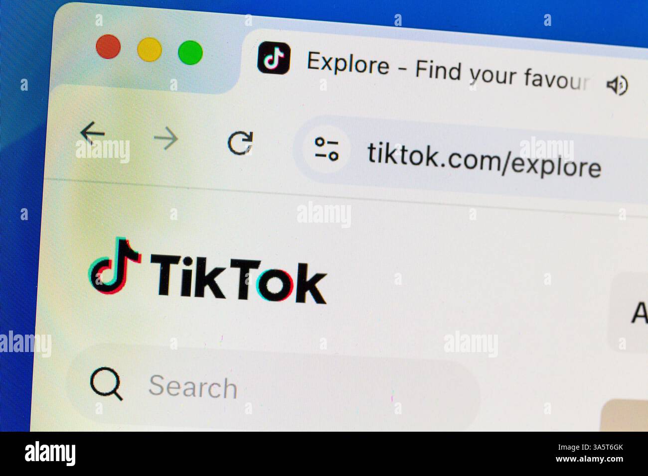 TikTok website Explore page with logo in Chrome browser Stock Photo - Alamy