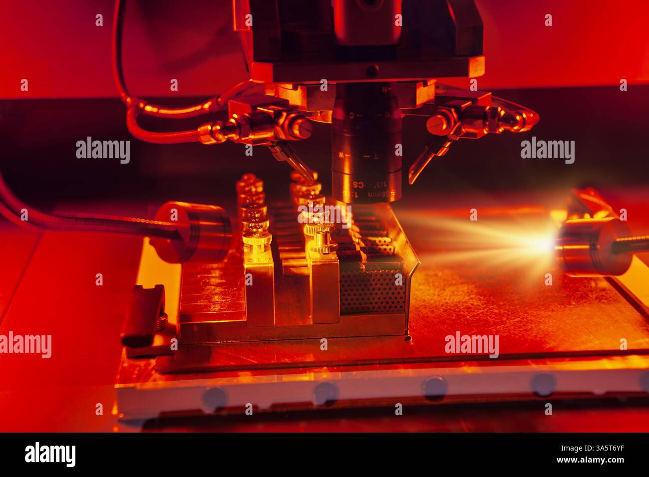 Checking gemstones using infrared spectroscopy machine, diamond cutting ...