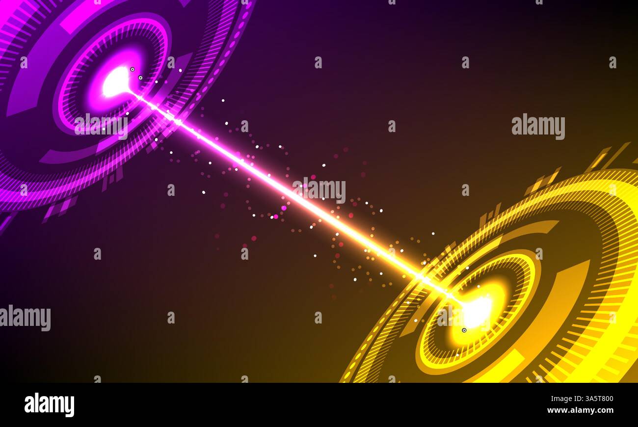 illustration Abstract futuristic electronic circuit technology background,theme of flowing ...