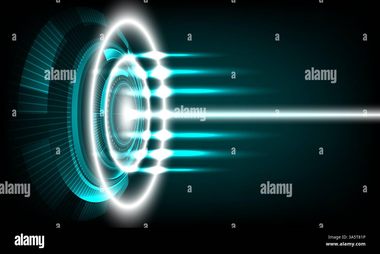 Futuristic glowing circle with computer circuit board pattern. Light ...