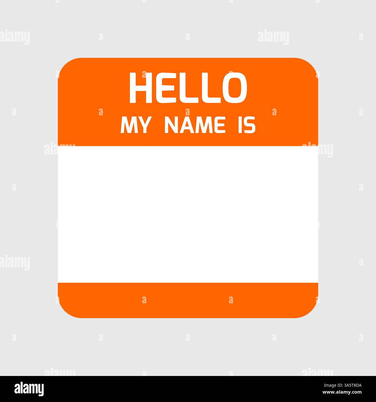 Name tag or sticker template. Blank hello my name is simple ...