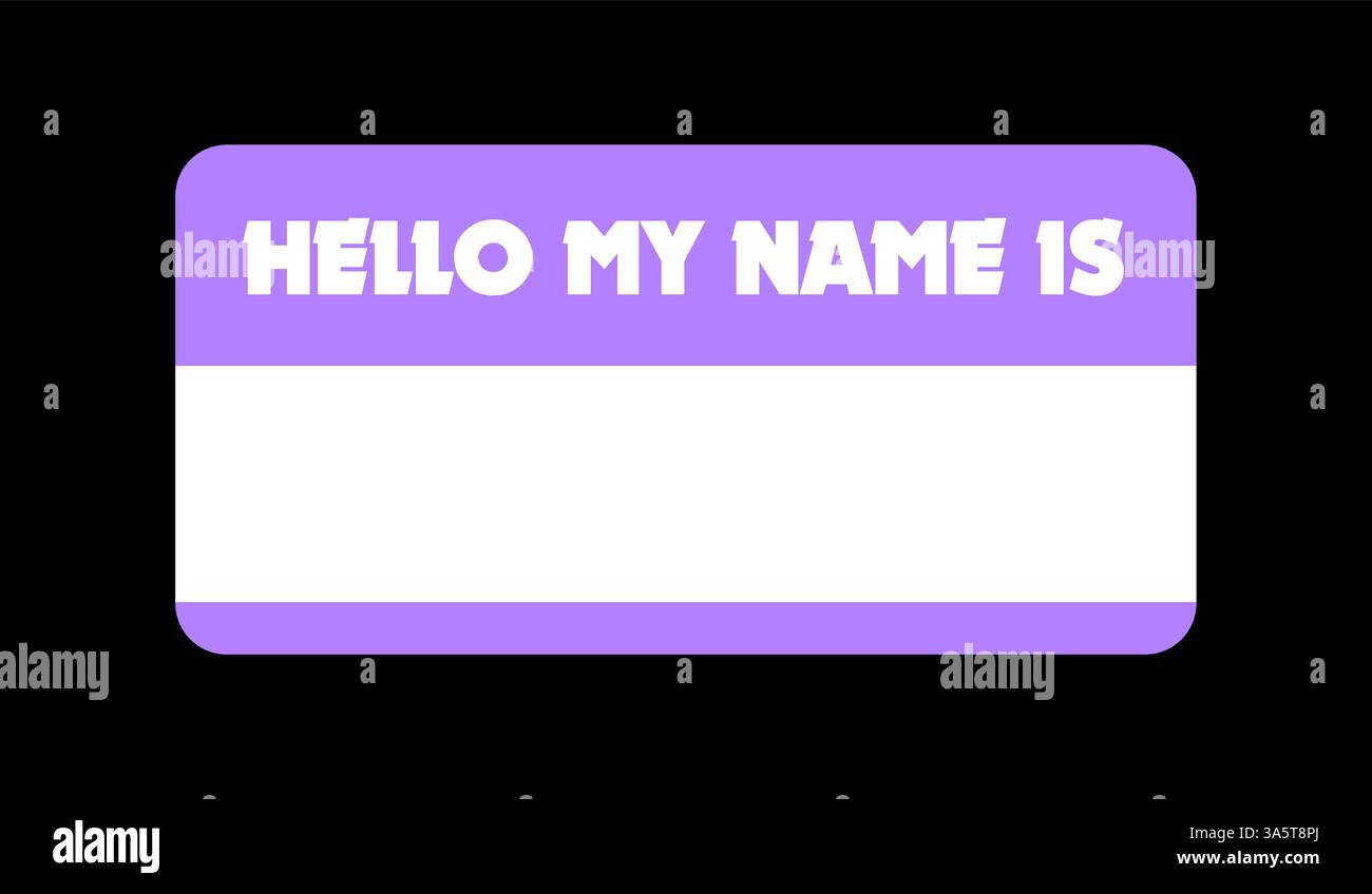 Hello my name is - introduction sticker template or name badge design ...