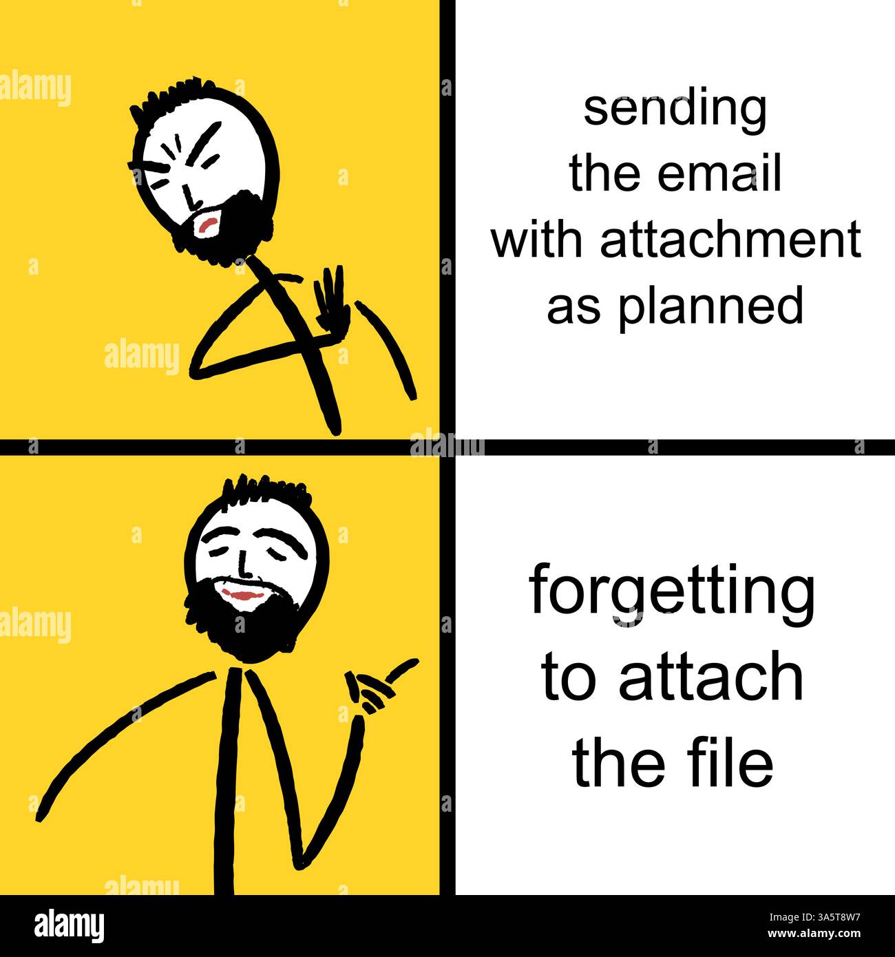 Forgetting to attach the file attachment to email. Funny meme for ...