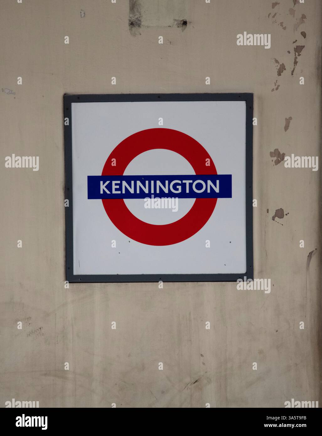 Underground station sign featuring tfl logo at Kennington Station on ...