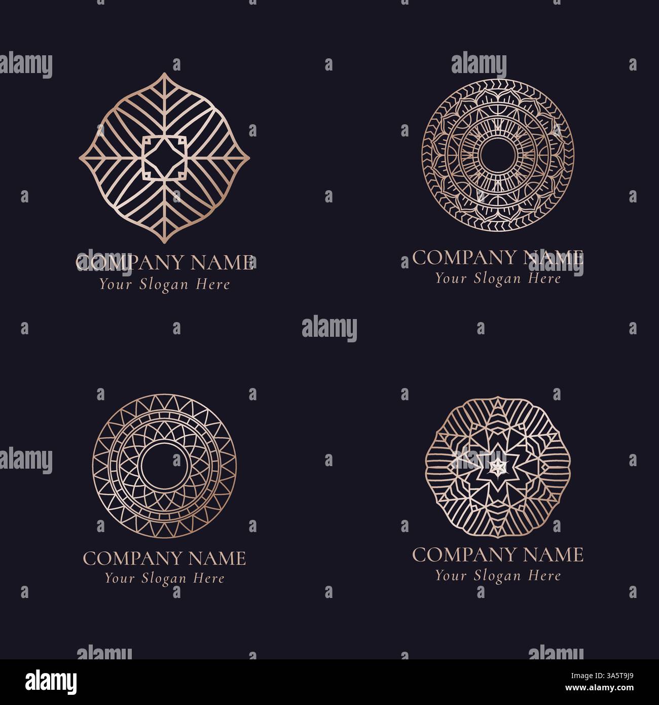 Elegant collection of four luxury emblem logo designs Stock Vector ...