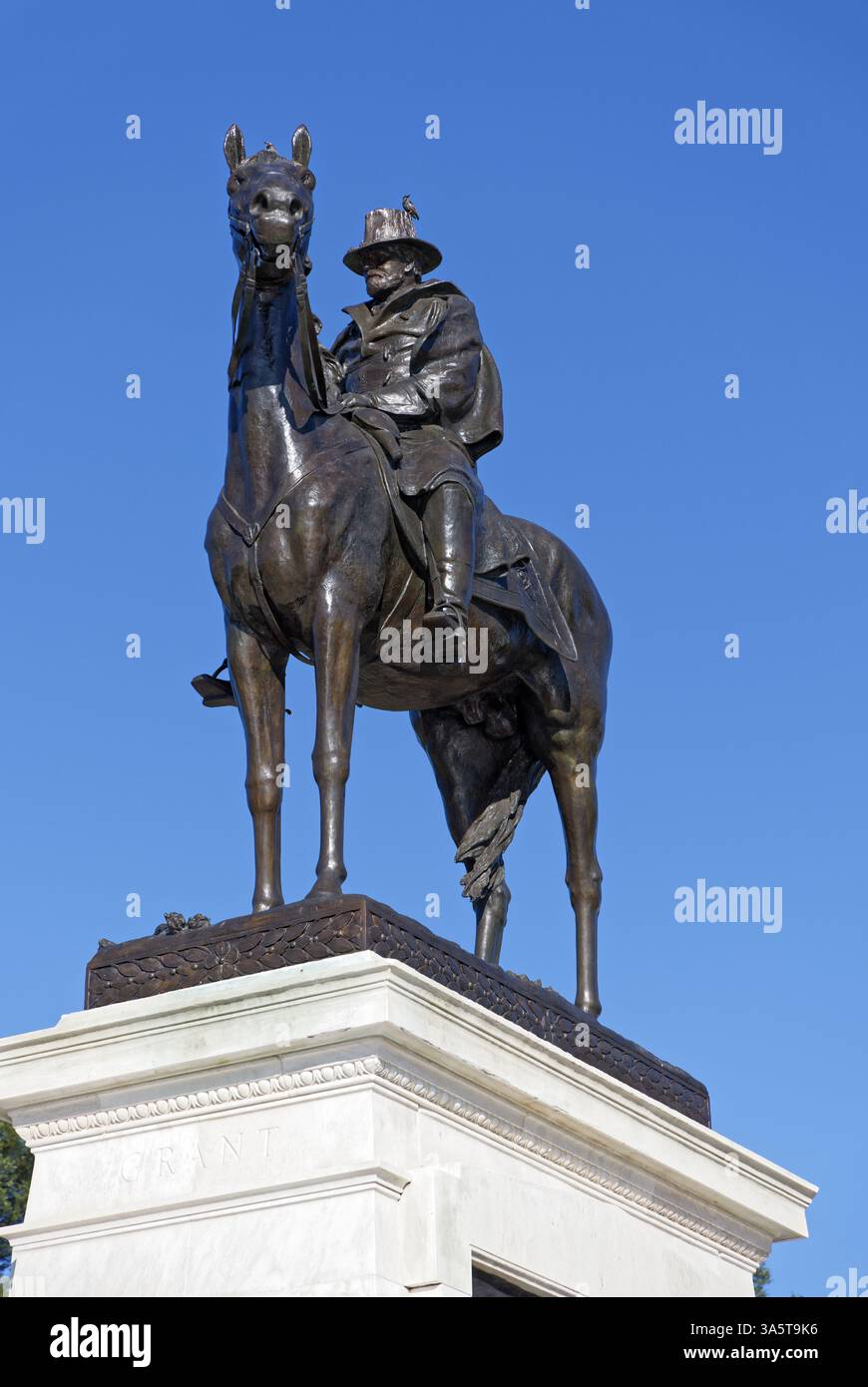 Bronze statue of General Ulysses S. Grant on horseback, centerpiece of ...