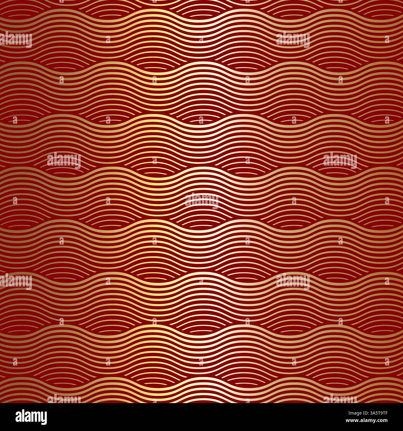 Japanese themed red and gold wave pattern design background Stock ...