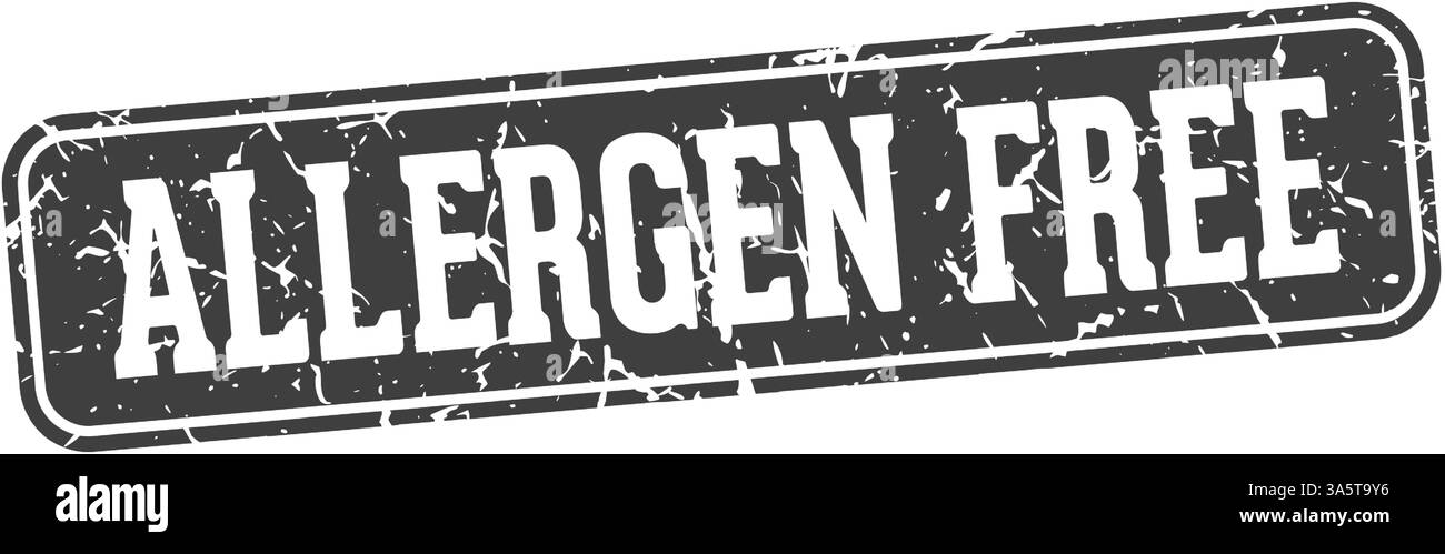 allergen free stamp. allergen free rectangular sign isolated on ...