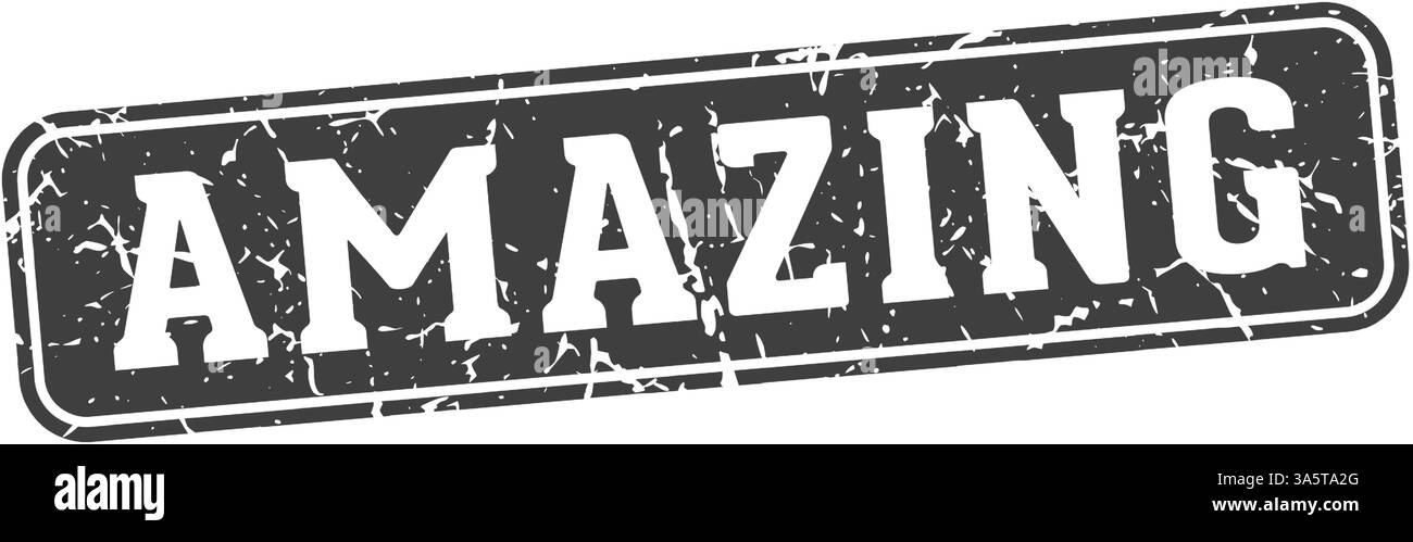 amazing stamp. amazing rectangular sign isolated on transparent ...