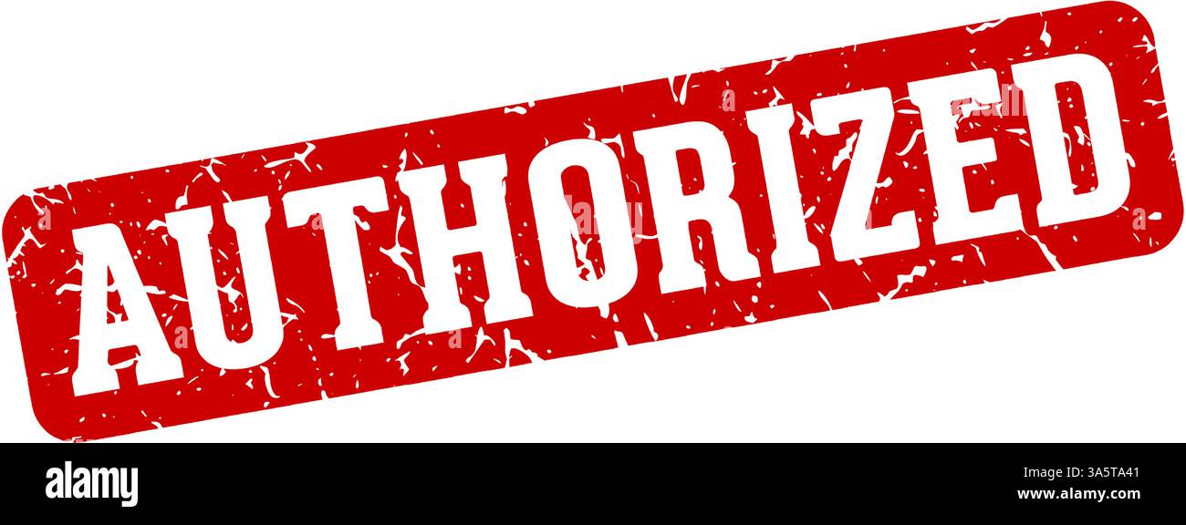 authorized stamp. authorized rectangular sign isolated on transparent ...