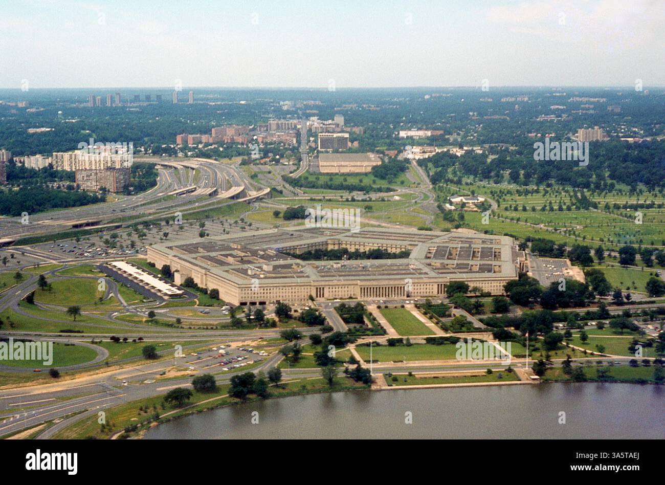 Aerial transparency of The Pentagon in 1980. The Pentagon in Arlington ...