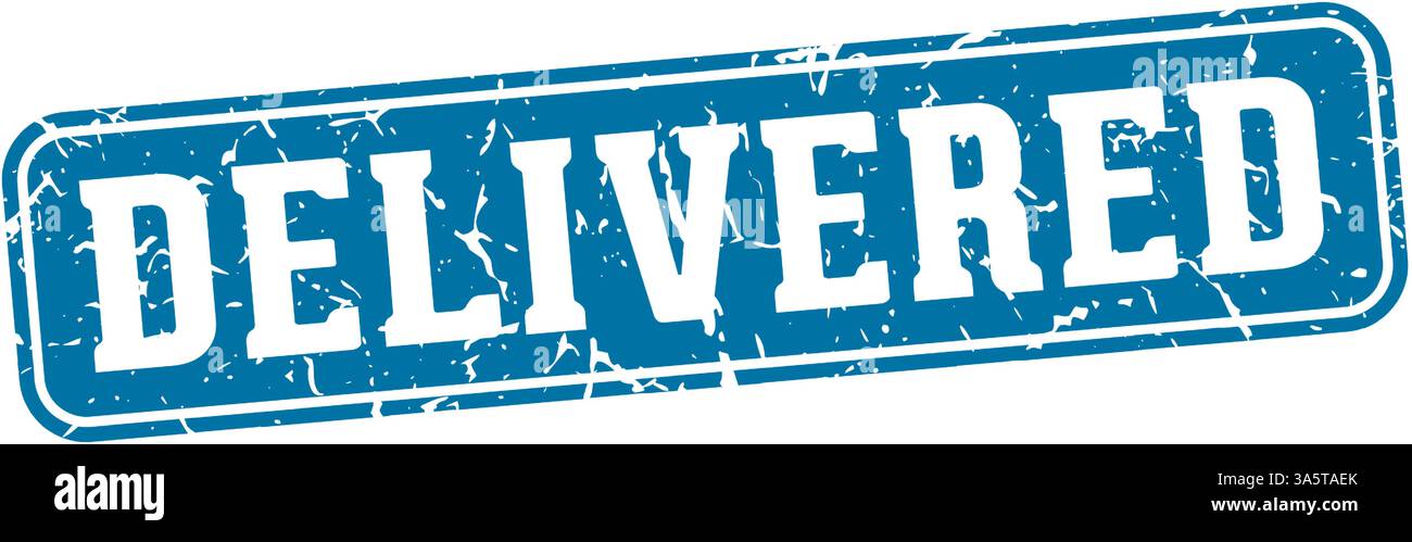delivered stamp. delivered rectangular sign isolated on transparent ...