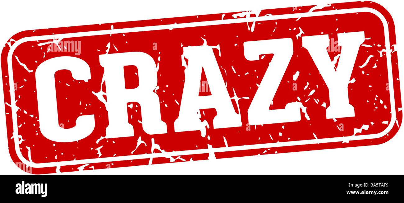 crazy stamp. crazy rectangular sign isolated on transparent background ...