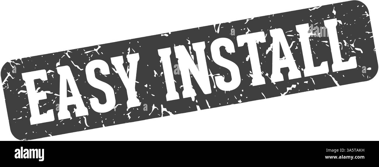 easy install stamp. easy install rectangular sign isolated on ...