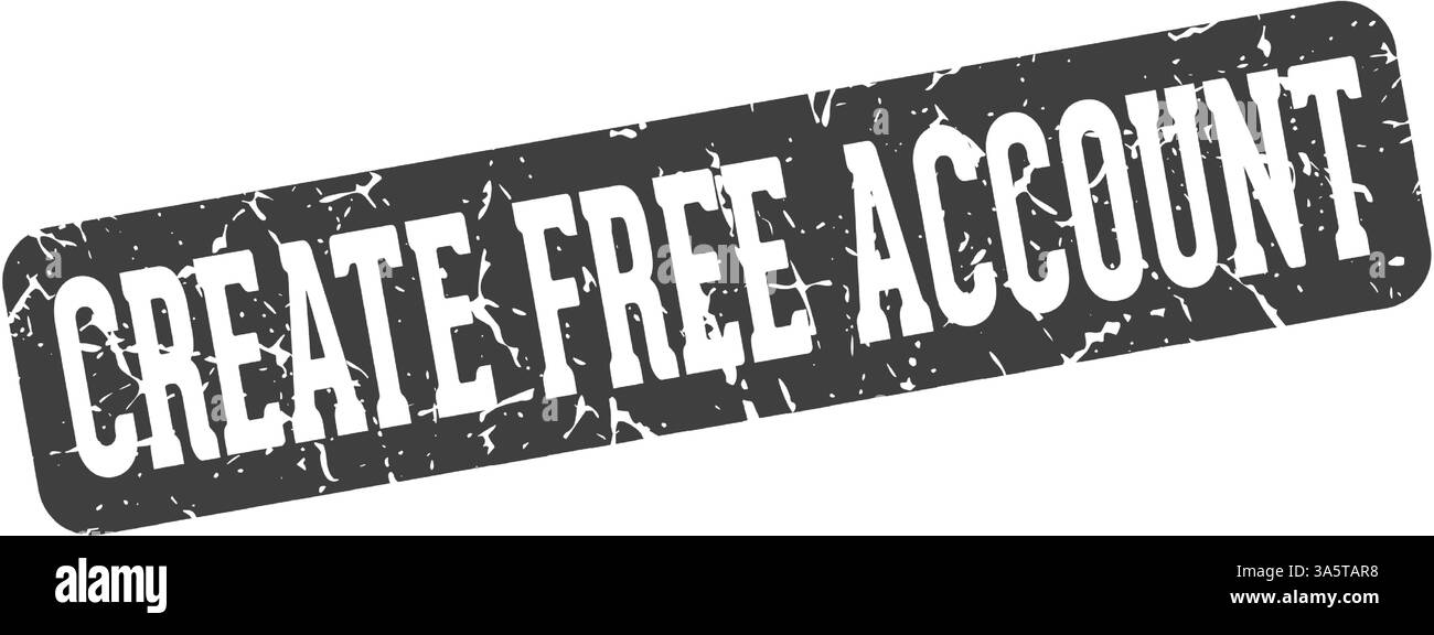 create free account stamp. create free account rectangular sign ...