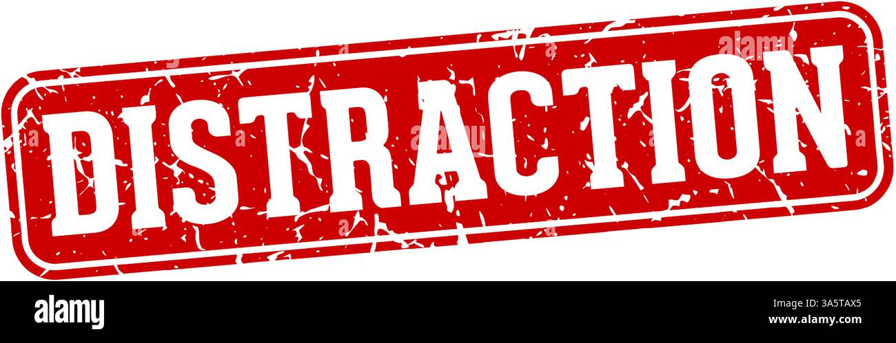 distraction stamp. distraction rectangular sign isolated on transparent ...