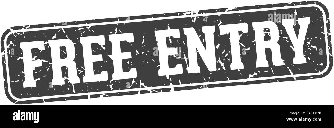 free entry stamp. free entry rectangular sign isolated on transparent ...