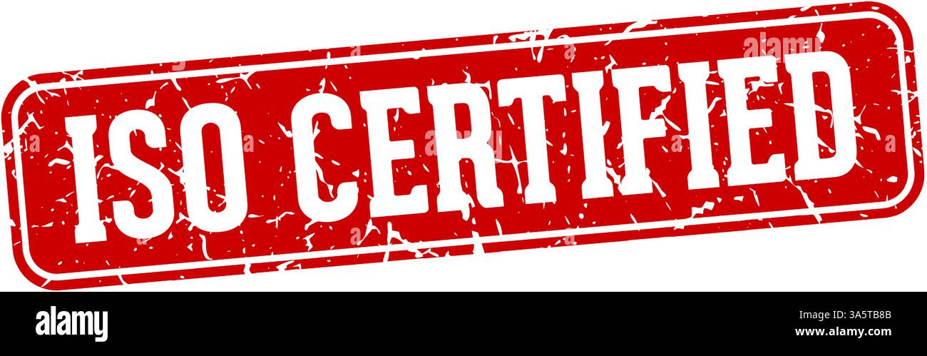 iso certified stamp. iso certified rectangular sign isolated on ...