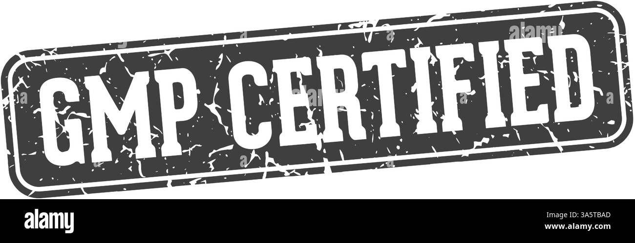 gmp certified stamp. gmp certified rectangular sign isolated on ...