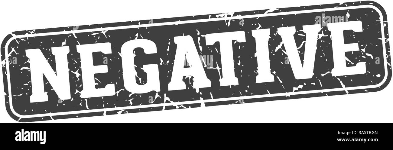 negative stamp. negative rectangular sign isolated on transparent ...