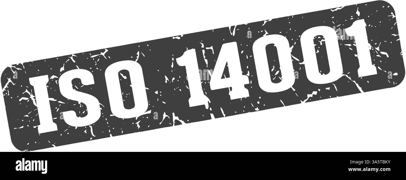 iso 14001 stamp. iso 14001 rectangular sign isolated on transparent ...