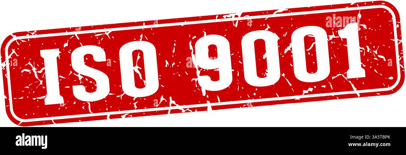 iso 9001 stamp. iso 9001 rectangular sign isolated on transparent ...